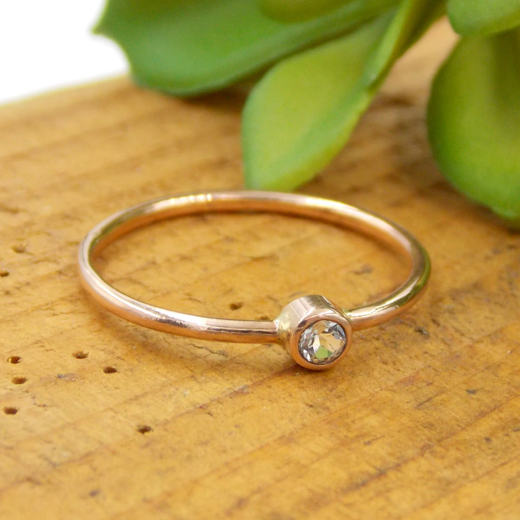 Simple Birthstone Ring: 14K Rose Gold-filled | Rito Originals